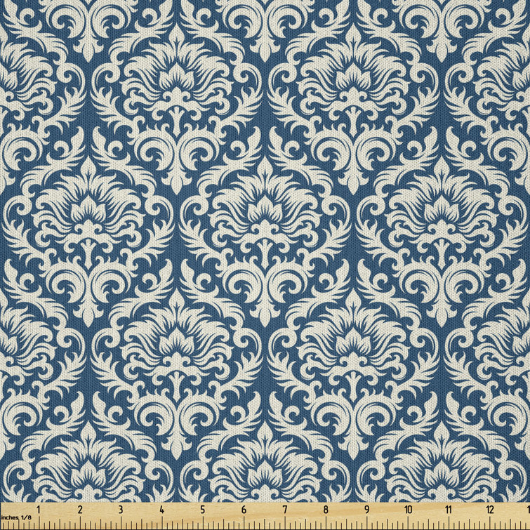 East Urban Home Dakshdeep Floral Ornamental Damask Pattern Victorian Style Baroque Organic ...